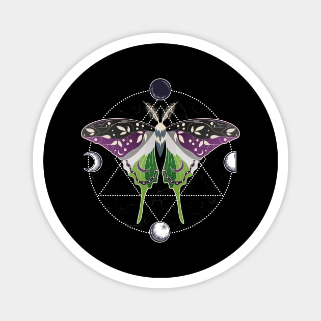 Aroace Luna Moth LGBT Asexual Aromantic Pride Flag - Aroace - Magnet ...
