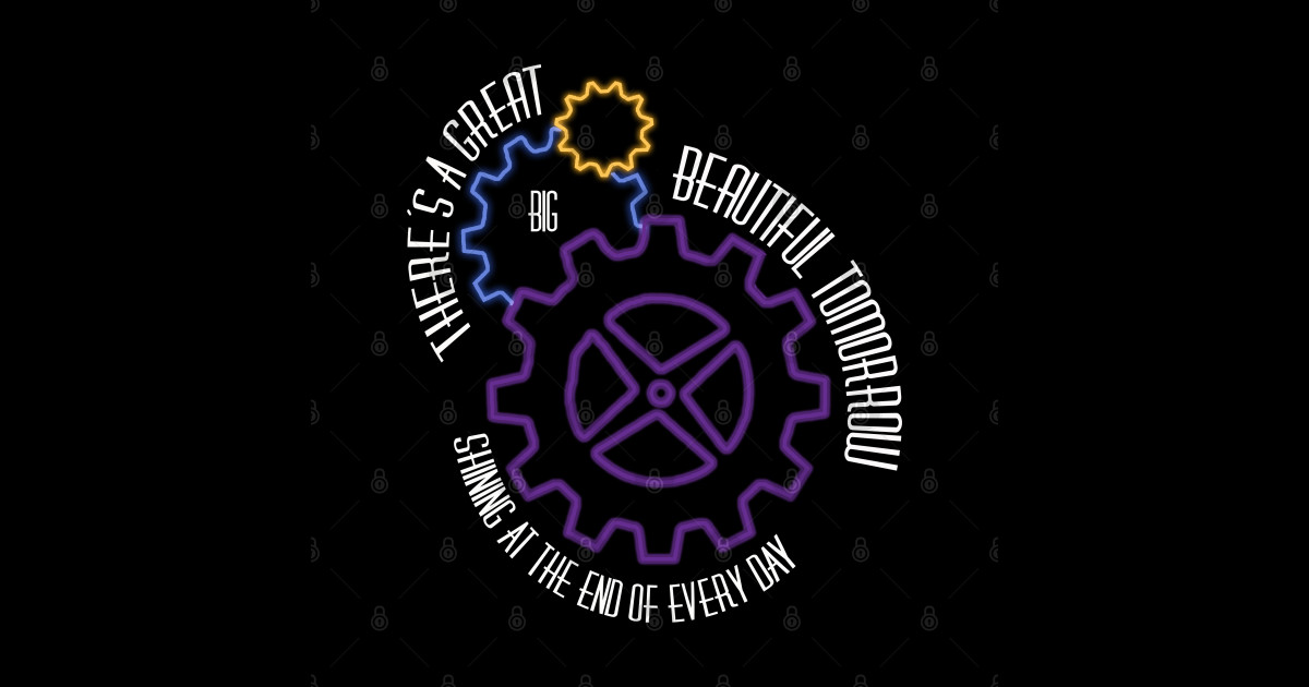 Neon Gears Carousel of Progress Tommorowland - Disney - Sticker | TeePublic