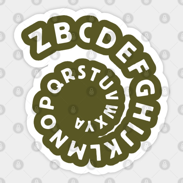 Eccentric - Reverse Alphabet. [Bright] - Minimal - Sticker | TeePublic
