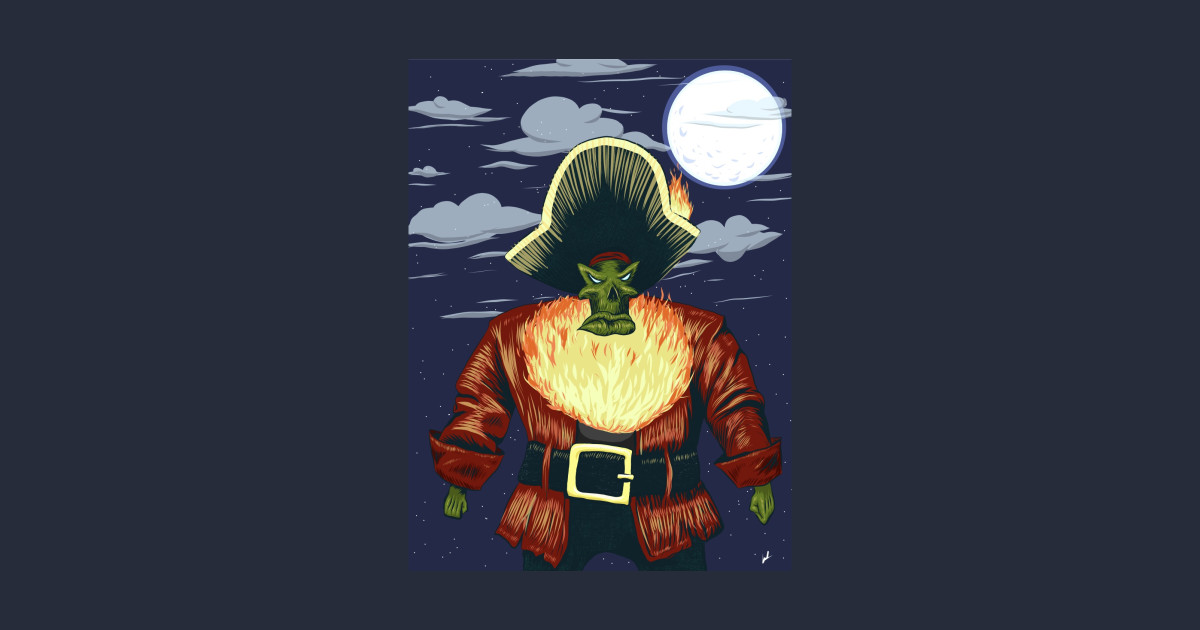 Zombie Ghost Pirate LeChuck - Gaming - T-Shirt | TeePublic