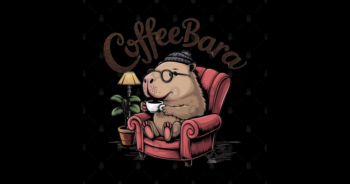 CoffeeBara - Capybara Coffee Lover - Coffee Lover Gift - Sticker ...