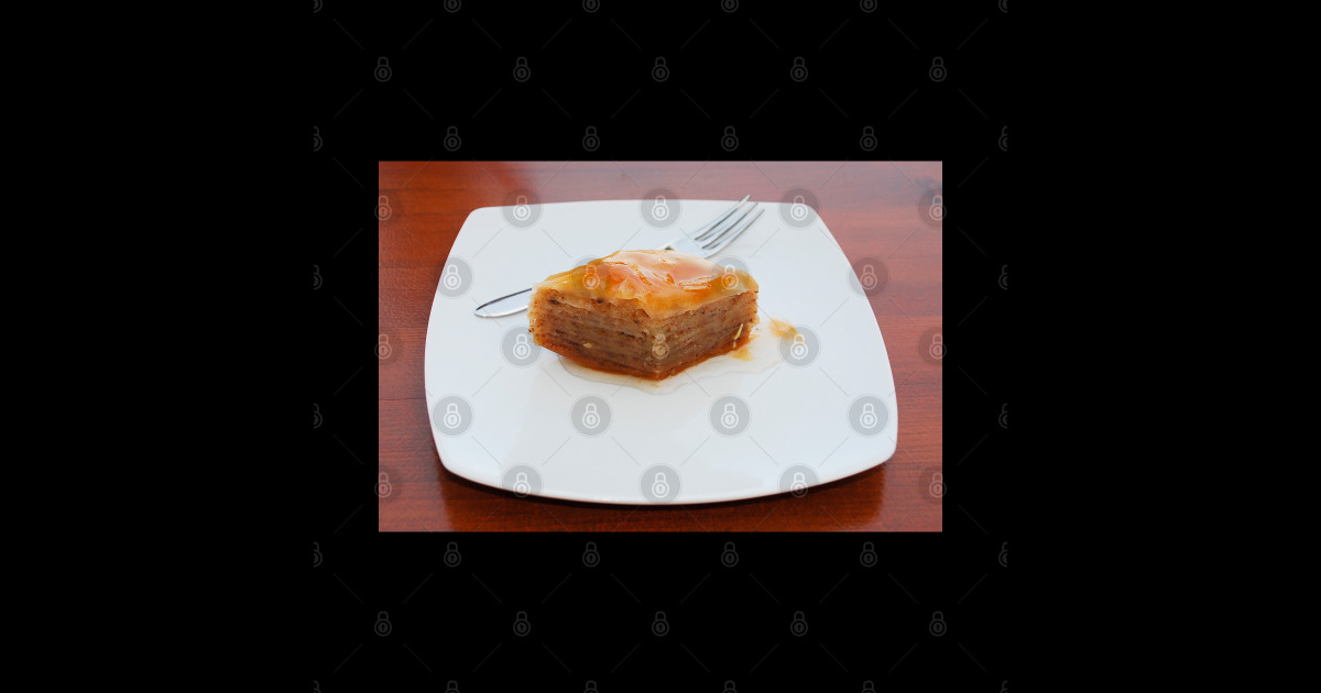 Baklava on White Plate - Baklava - Sticker | TeePublic
