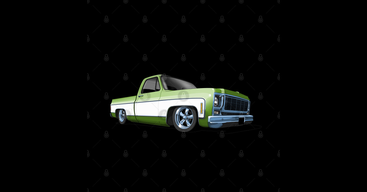 1980 Chevrolet C10 pickup in green and white - Chevrolet C10 - Sticker ...