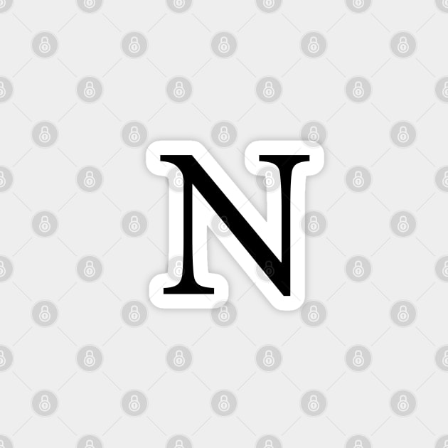 Nu Greek Letter - Black - Magnet | TeePublic