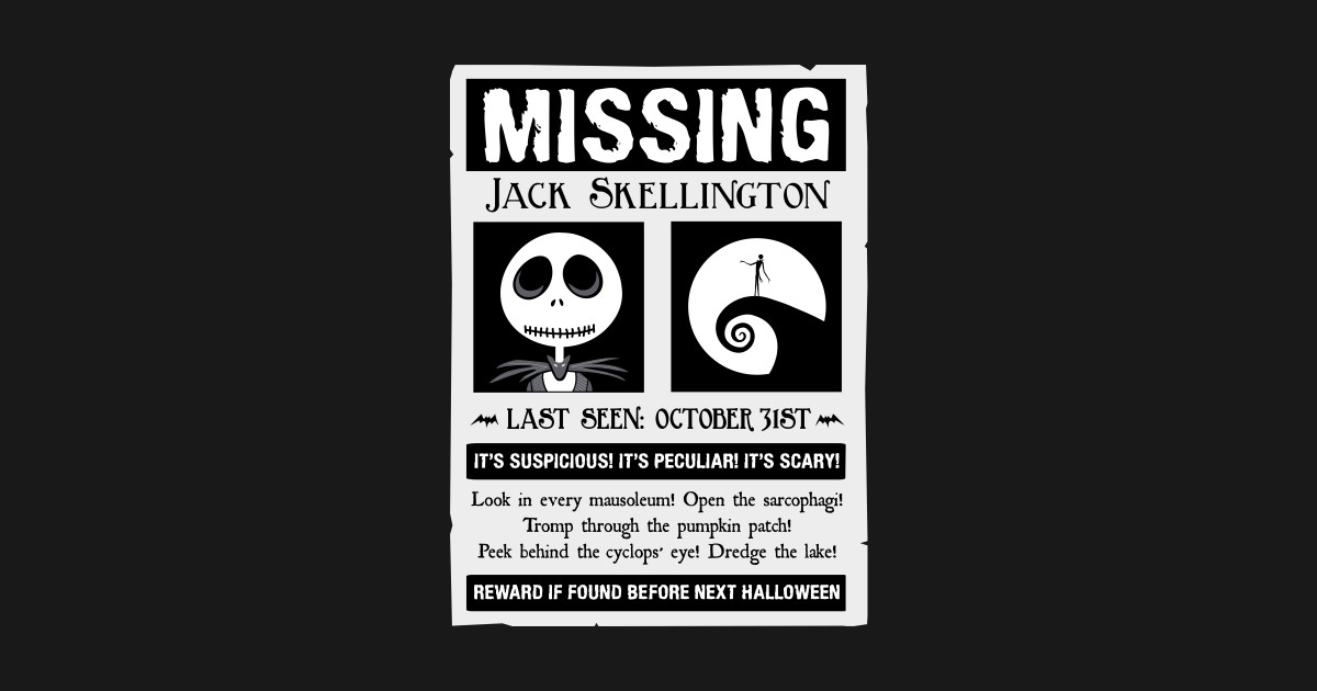 FIND JACK - Nightmare Before Christmas - T-Shirt | TeePublic