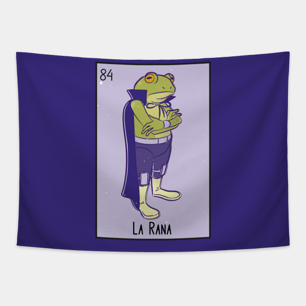 La Rana // Mexican Luchador Frog Loteria Card - Frog - Tapestry | TeePublic