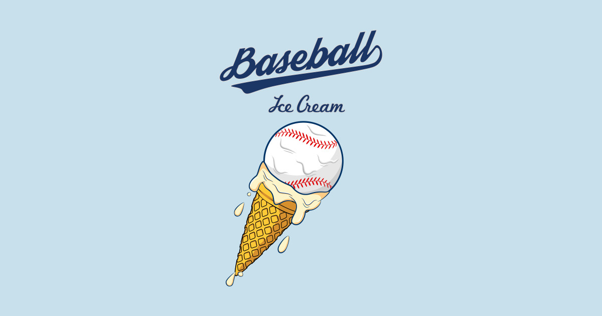 Baseball Ice Cream - Melting Ice - Sticker | TeePublic
