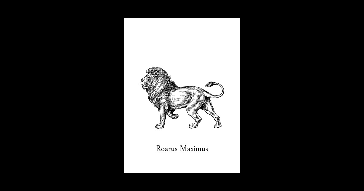 Roarus Maximus Lion Print - Lion - Sticker | TeePublic