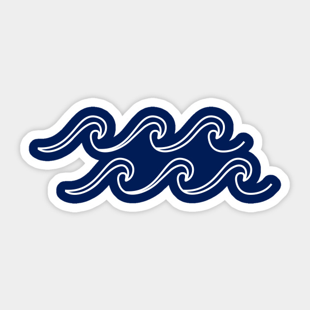 Big Ocean Waves - White - Waves - Sticker | TeePublic