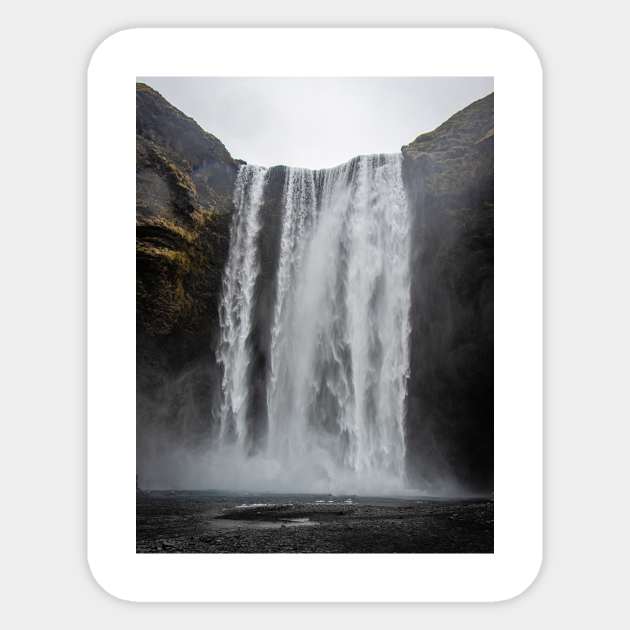 Waterfall in Iceland - Iceland - Sticker | TeePublic