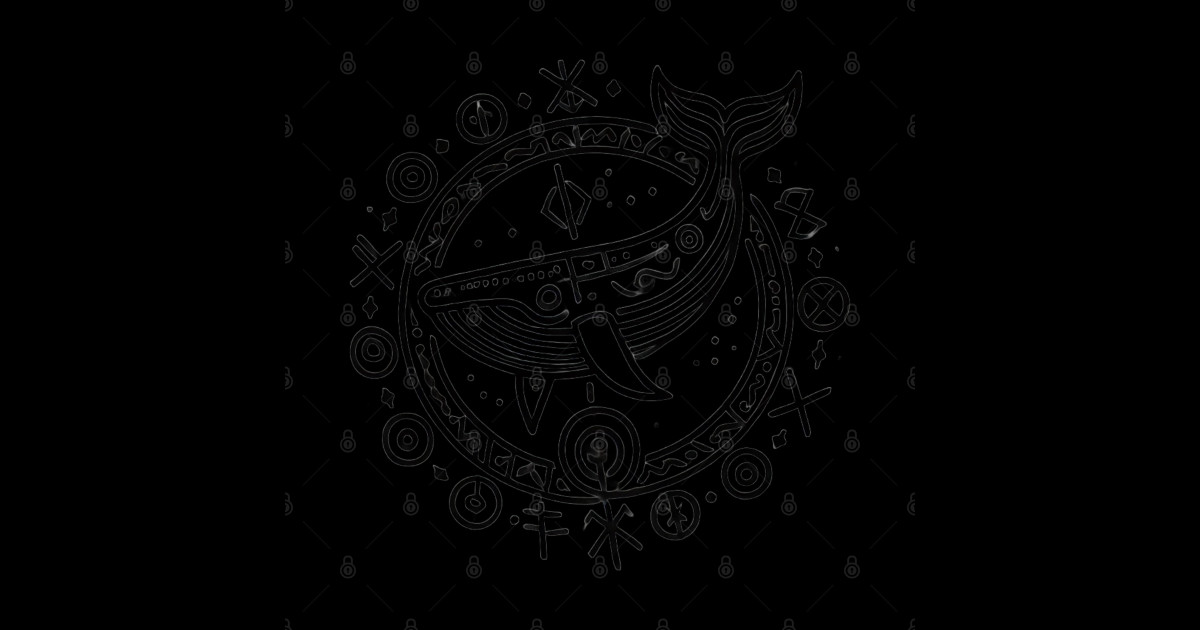 Scandinavian Whales & Nordic Runes - Scandinavian Art - Sticker | TeePublic