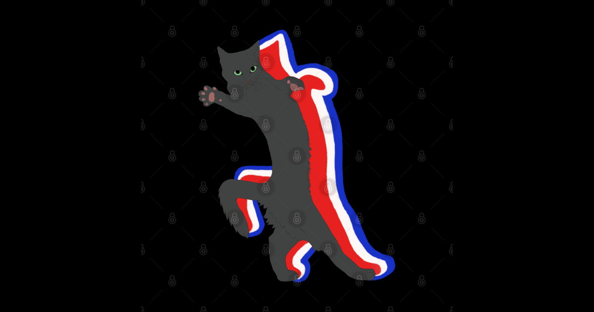 American Black Meme Cat - Cat - Sticker | TeePublic
