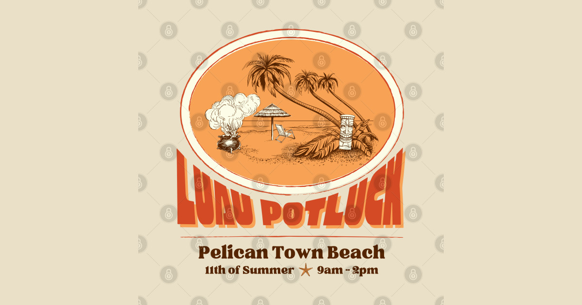 Luau Potluck Summer Festival Logo - Stardew Gamer Gifts - Stardew - T ...