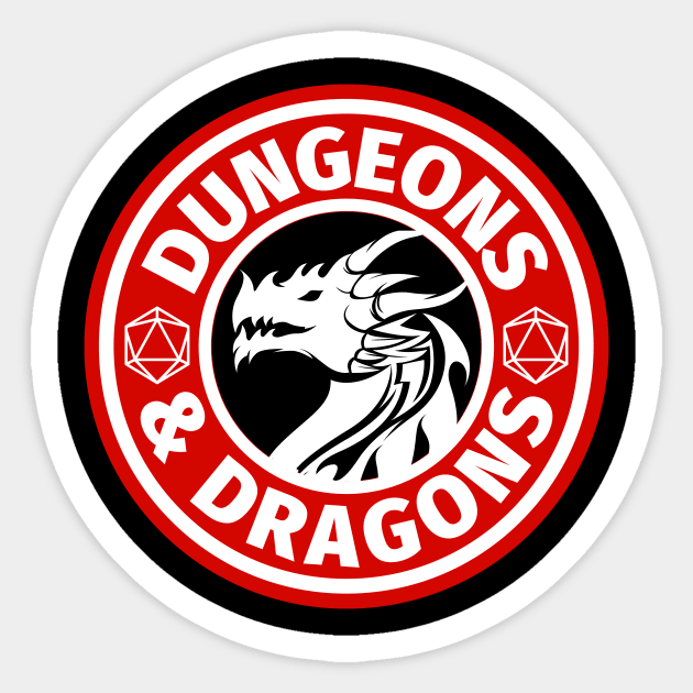 Dungeons & Dragons Logo Red - Dungeons And Dragons - Sticker | TeePublic