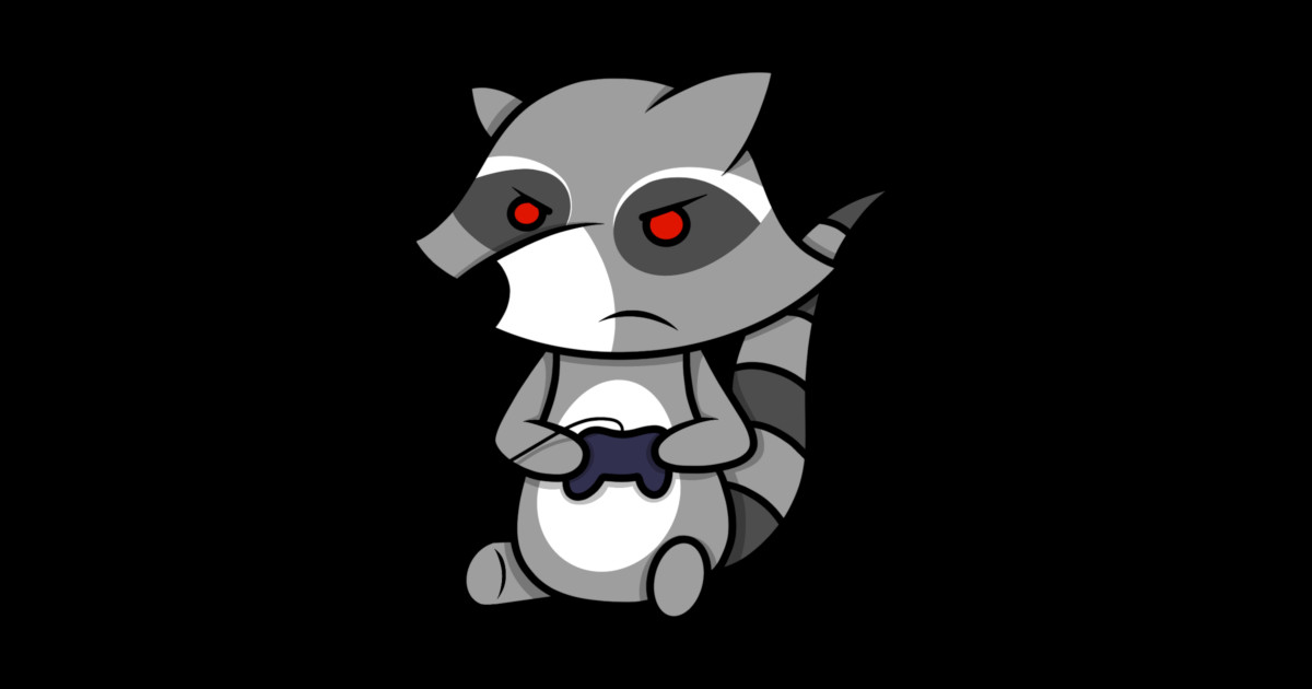 Angry Gamer Chonk - Raccoon - Sticker | TeePublic