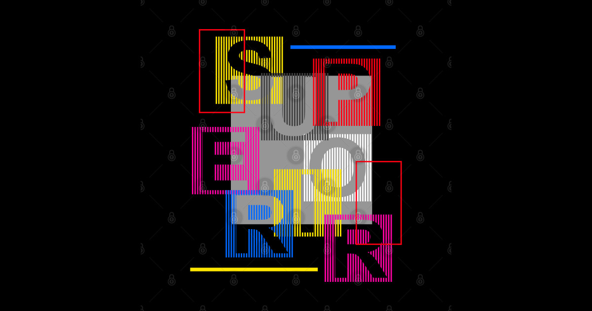 Superior Typography Colourful Lettering - Superior - Sticker | TeePublic