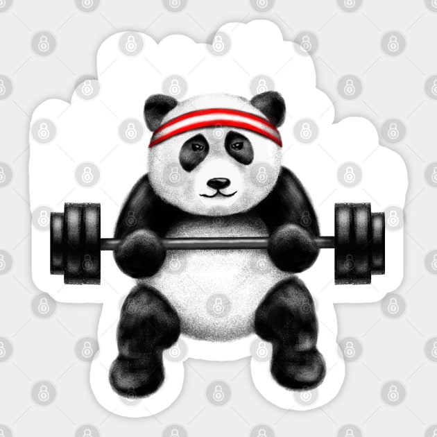 Panda Working Out - Panda - Sticker | TeePublic