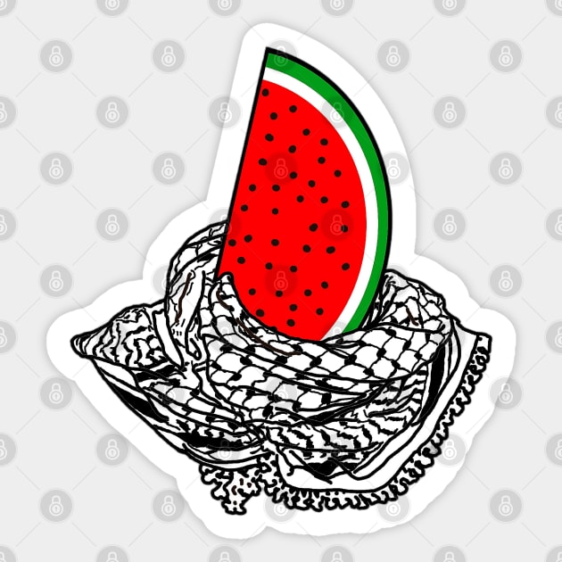 Free Palestine Watermelon Keffiyeh - Front - Free Palestine - Sticker ...