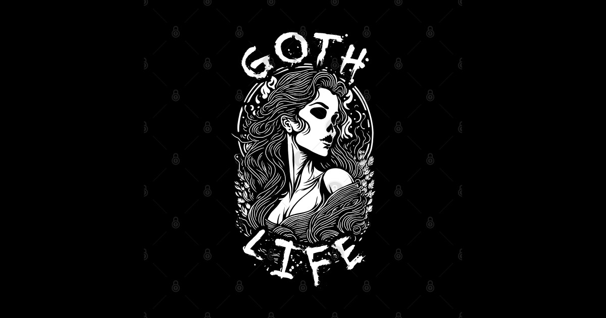 Gothic Skull Girl Portrait - Goth Life - Goth Girl - Sticker | TeePublic