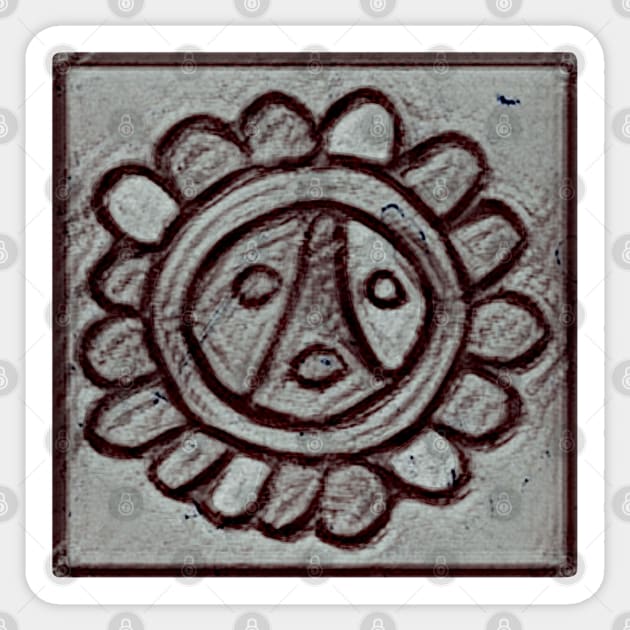 Taino Sun Symbol Rock Art - Taino Symbols - Sticker | TeePublic