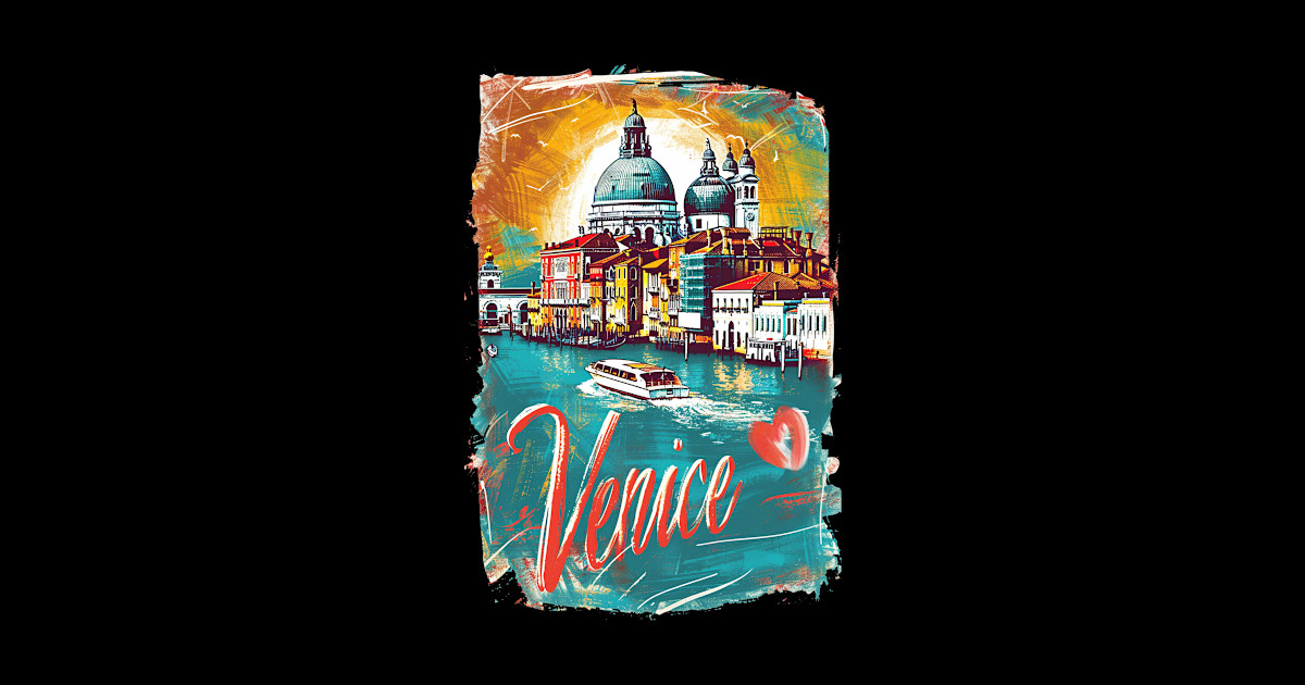Venice Retro Italy poster - Venice - Sticker | TeePublic