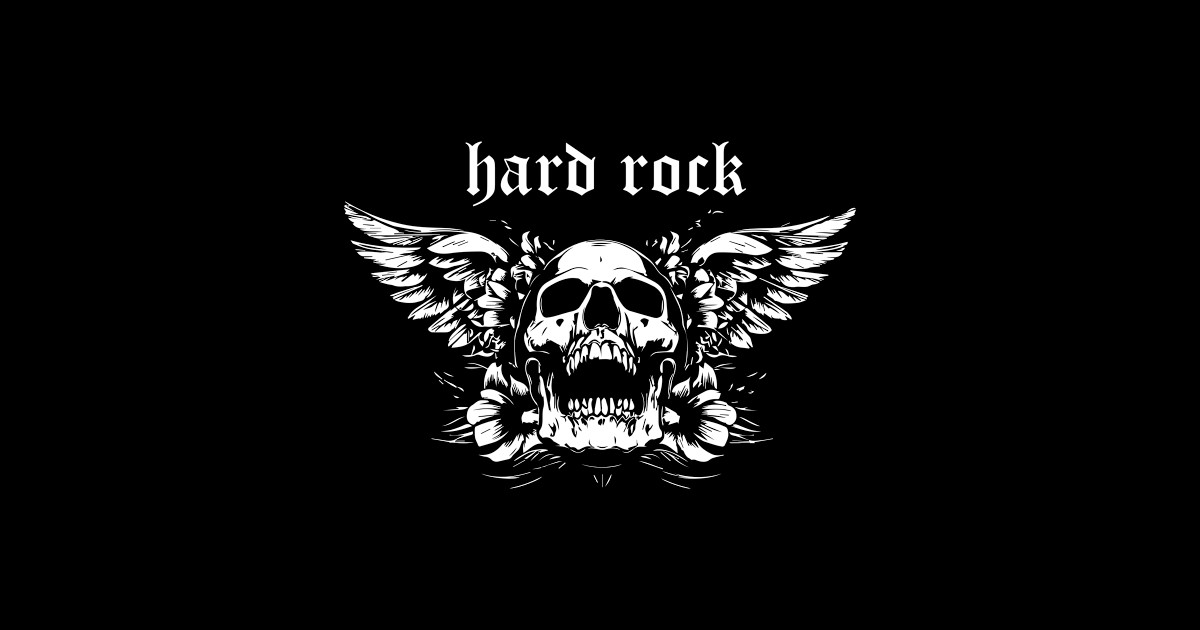 hard rock skull with wings design - Hard Rock - Sticker | TeePublic