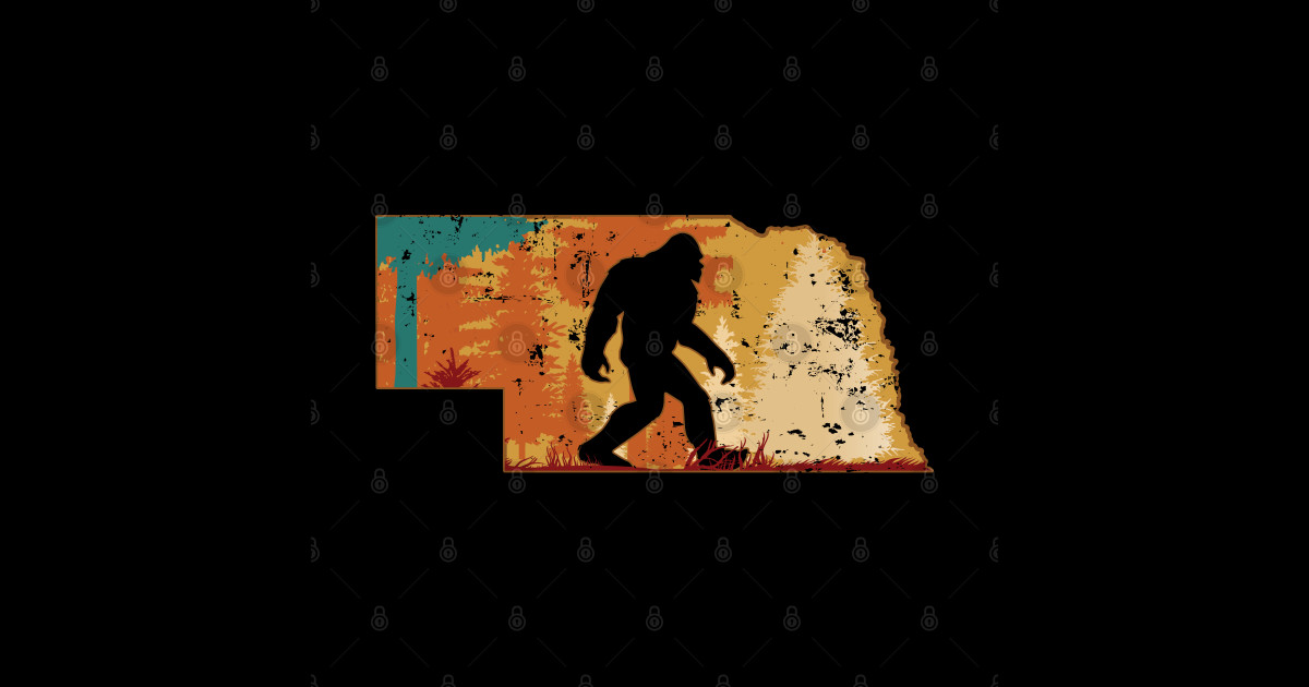 Bigfoot Retro Vintage Sasquatch Nebraska - Bigfoot Sasquatch - Sticker ...