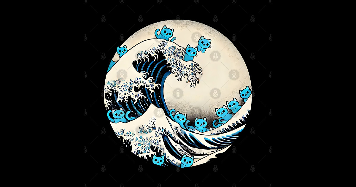 Blue Cats Wave For Kamala Funny Cat Lady - Blue Wave - Posters and Art ...