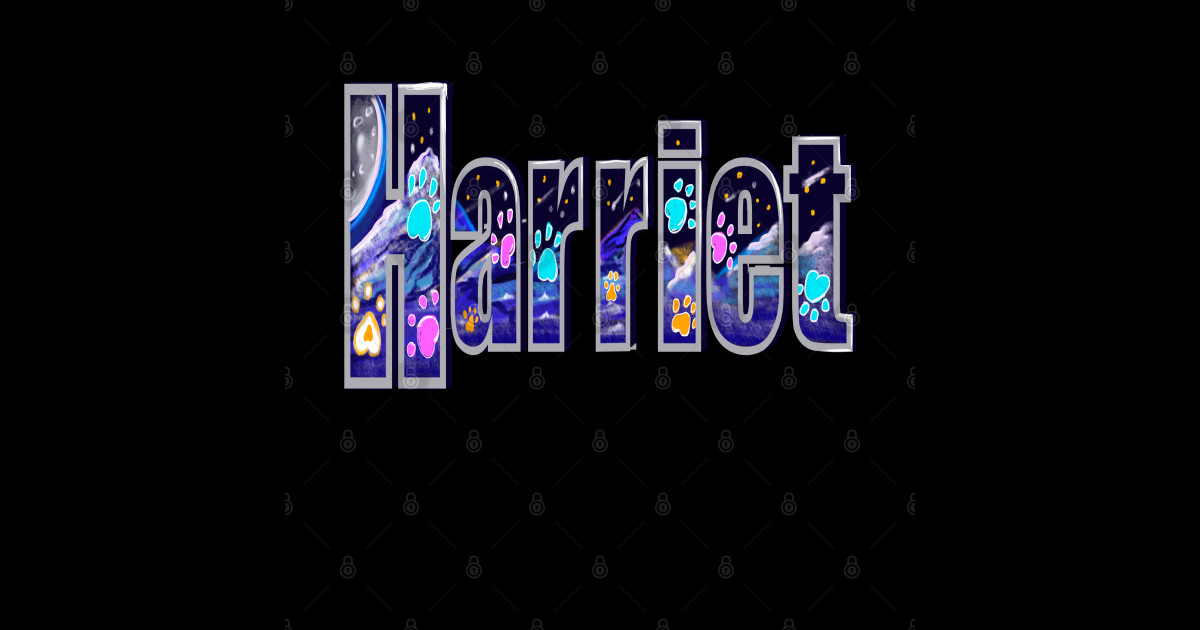 Harriet girls first name in with paw prints retro Personalized ...