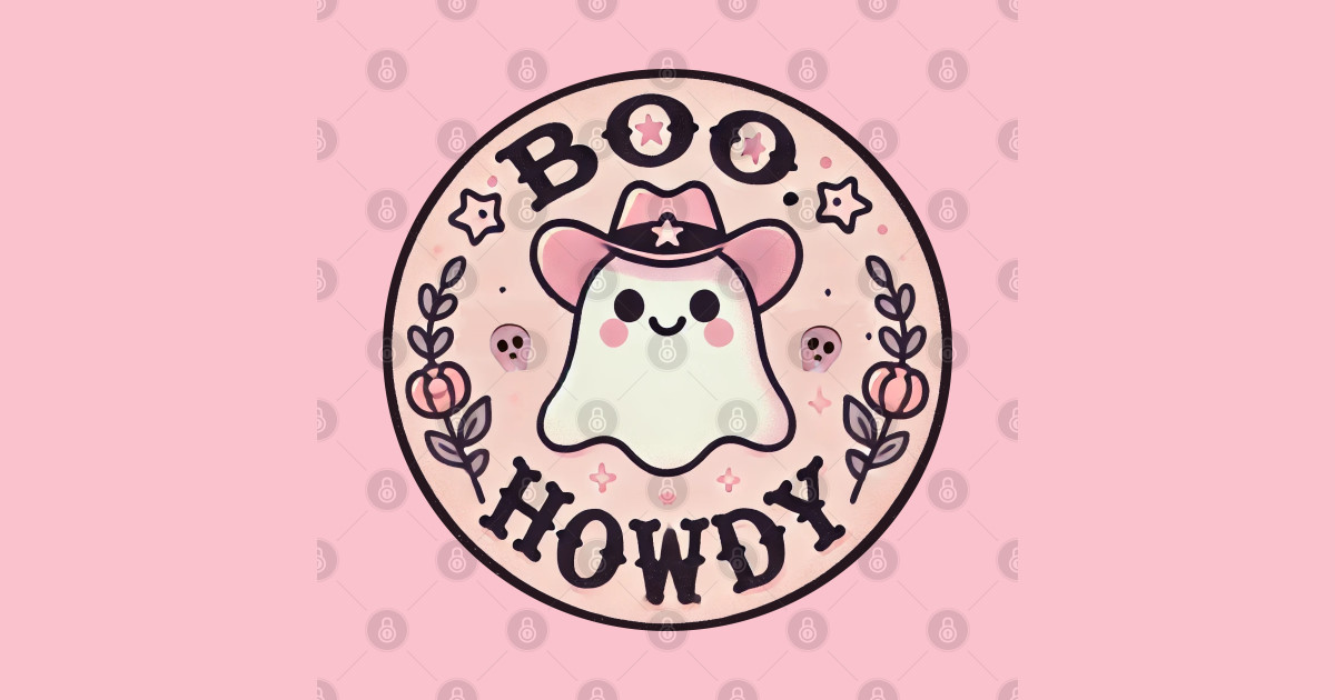 Cute Cowboy Ghost Boo Howdy Halloween Design - Cowboy Ghost Halloween ...
