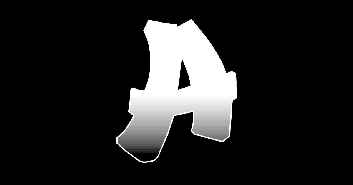 Letter A - White / Grey fade - A - Sticker | TeePublic