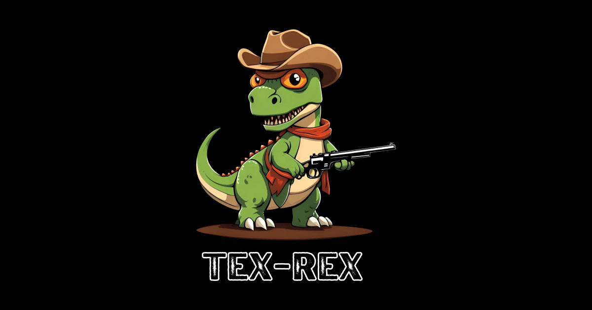 Tex Rex Cowboy Dinosaur Tyrannosaurus - Trex - Sticker | TeePublic