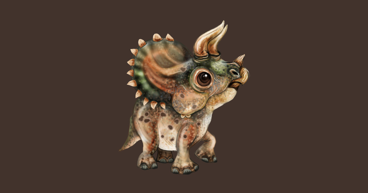 Triceratops Chibi Dino - Dinosaur - T-Shirt | TeePublic