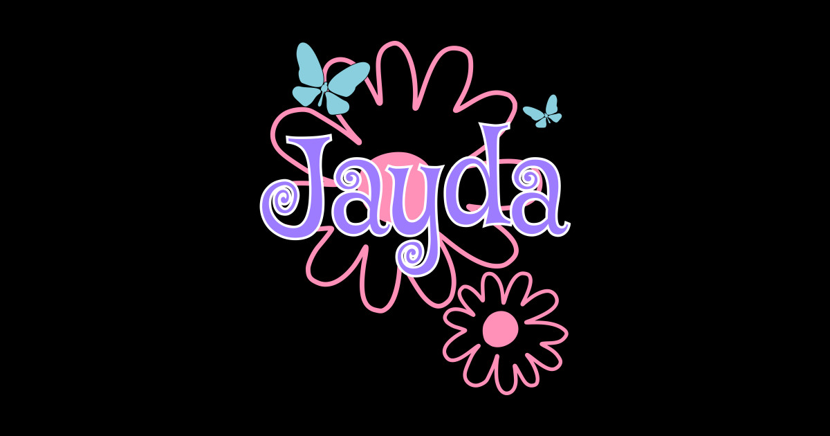 Jayda Girls Name Daisy Butterflies - Jayda Name - Sticker | TeePublic