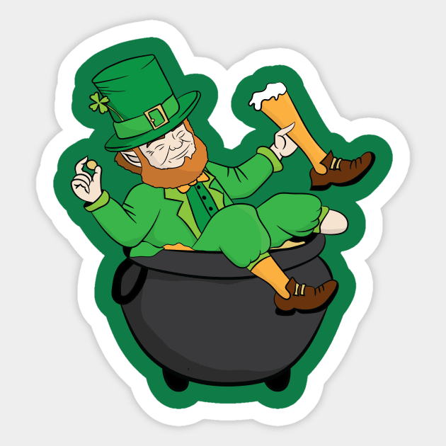 Getting Legless with a Leprechaun - Amputee Humor - Sticker | TeePublic