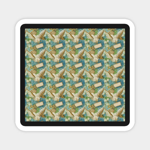 Vintage doves and forget-me-nots - Vintage Cover - Magnet | TeePublic