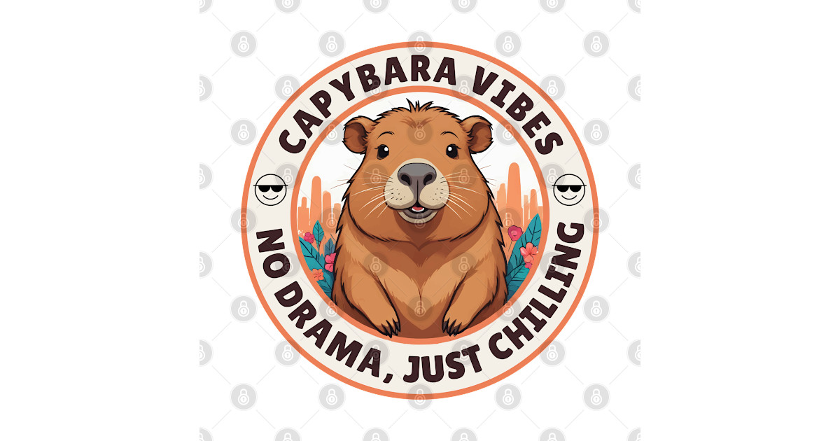 Capybara Vibes - Capybara - T-Shirt | TeePublic