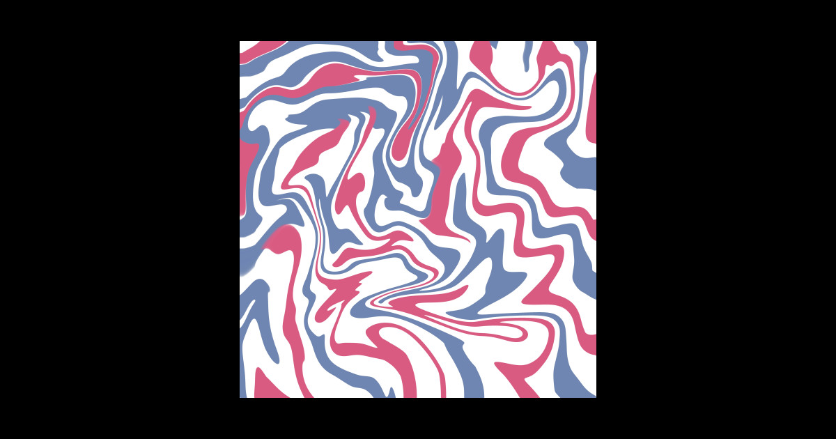 Pink and blue wiggly pattern - Blue - Sticker | TeePublic