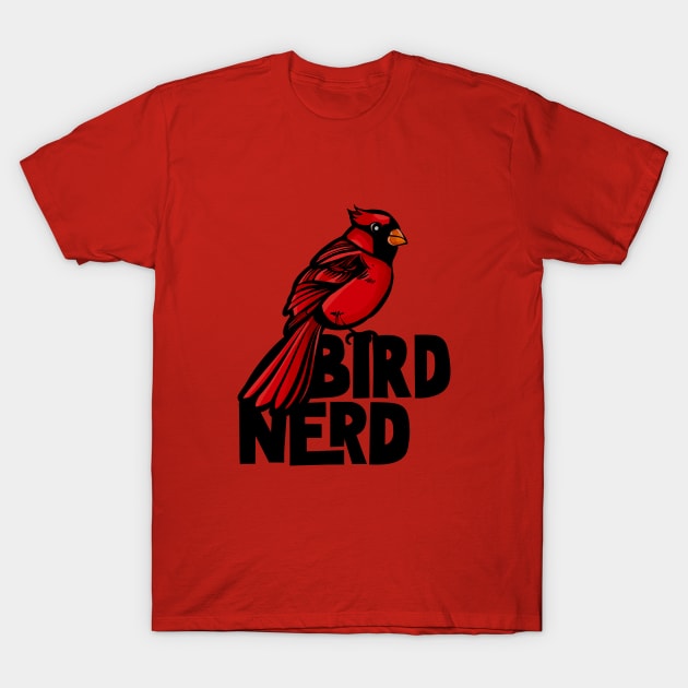 Bird Nerd Red Cardinal - Bird Nerd - T-Shirt | TeePublic