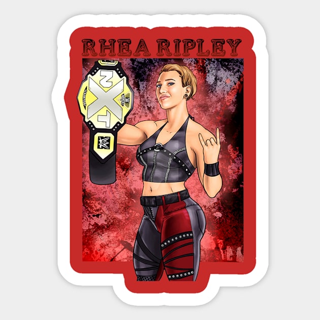 Rhea Woman wrestling - Rhea Ripley - Sticker | TeePublic