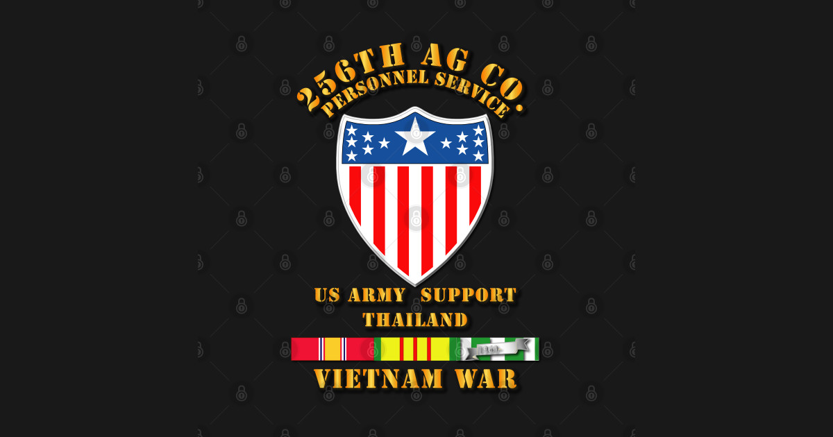 256th AG Co w VN Svc Ribbons - 256th Ag Co W Vn Svc Ribbons - T-Shirt ...