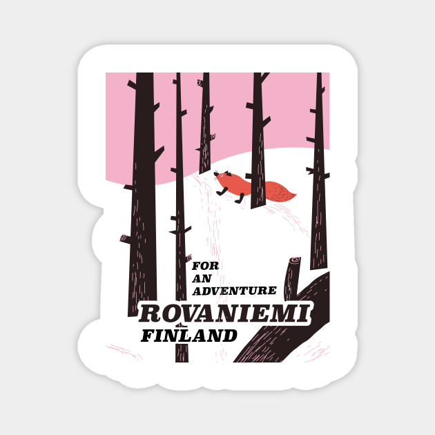 Rovaniemi Finland vintage travel poster - Rovaniemi Finland Cartoon ...