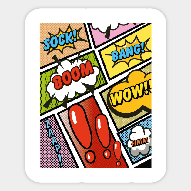 cartoon comic book - Comic Books - Sticker | TeePublic
