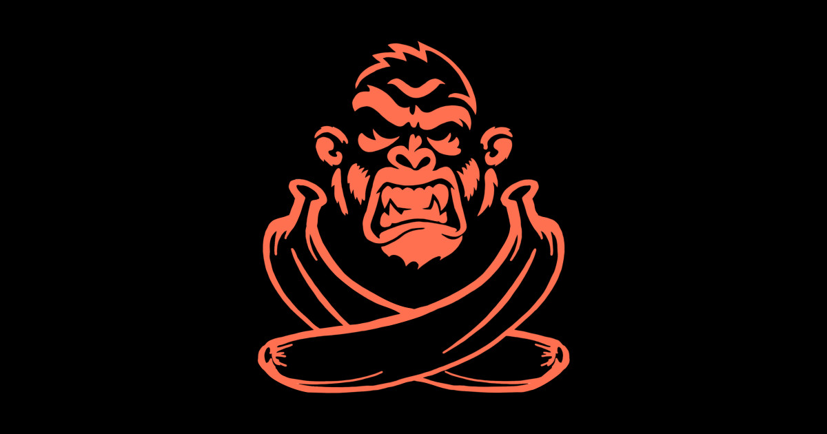 Monkey and Cross Bananas- Orange - Skull And Crossbones - Sticker ...