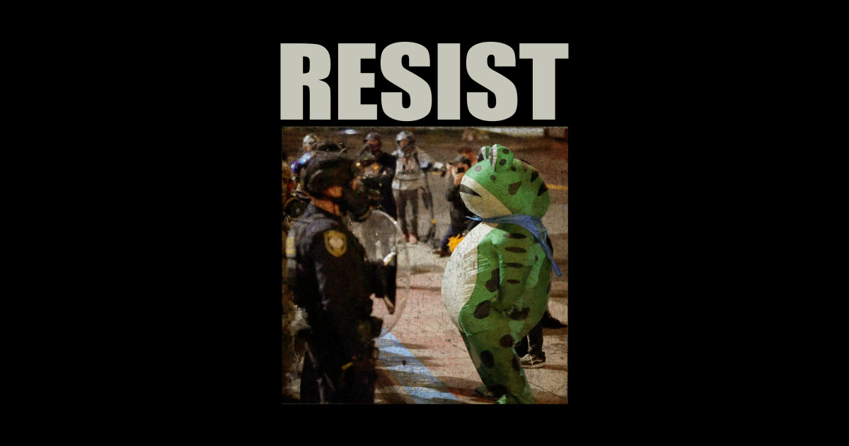 RESIST Portland-Frog Anti Ice Anti-Trump Protest Retro - Portland Frog ...