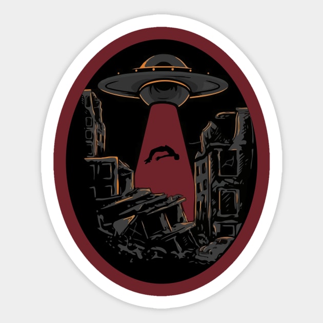 Alien Abduction ( Front) - Alien - Sticker | TeePublic