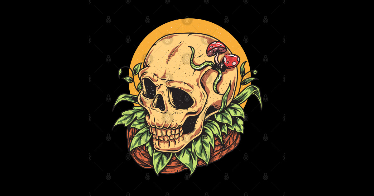 A Waiting Skull - Halloween - Sticker | TeePublic