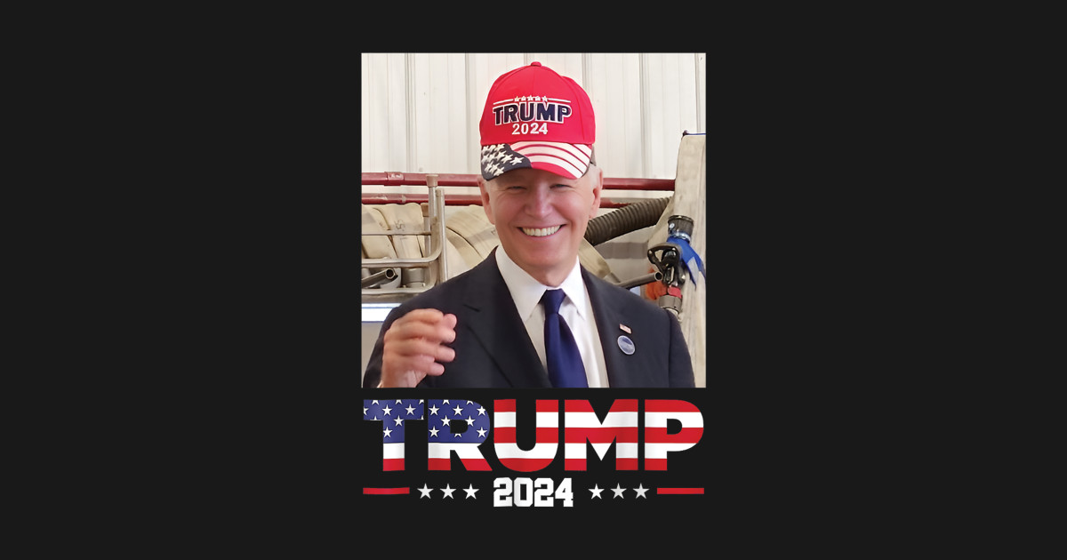 Joe biden Wearing A Trump Hat - Trump - T-Shirt | TeePublic