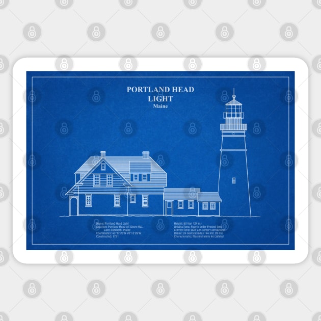 Portland Head Light Lighthouse - Blueprint Plan - Maine - AD - Portland ...