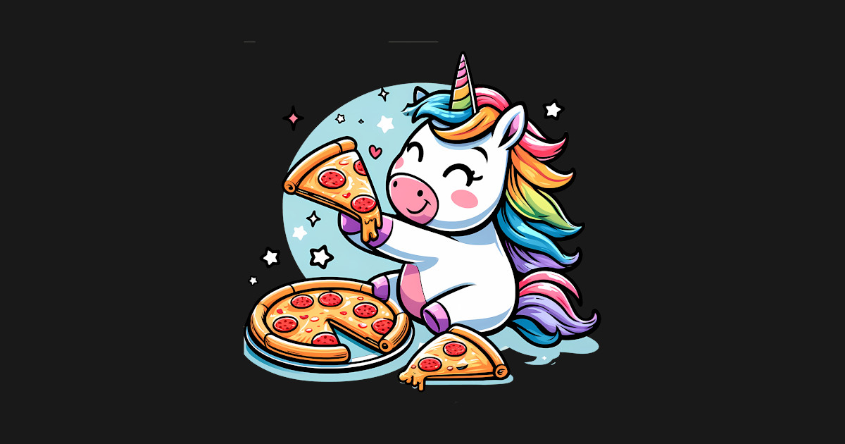 Pizza Unicorn Lover, Love Eating Pizza - Pizza - T-Shirt | TeePublic